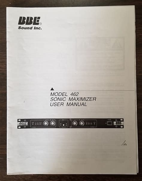 Bbe 462 Sonic Maximizer Manual Reverb