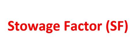Stowage Factor Sf Handybulk