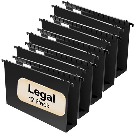 Nordun Plastic Extra Capacity Legal Size Hanging File Folders12 Pack