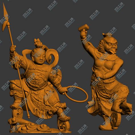 哪吒三太子雷震子雷公 3D打印模型 3D打印模型下载 3D工场 3Dworks cn