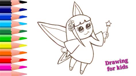 Como dibujar un hada fácil para niños How to draw an easy fairy for