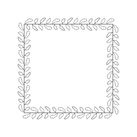 Premium Vector Abstract Black Simple Line Square With Leaf Leaves