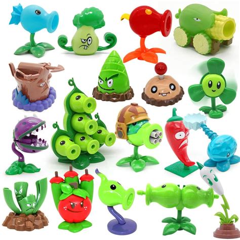 Plants Vs Zombies Toys Set Series Pea Shooting Anime Action Figures