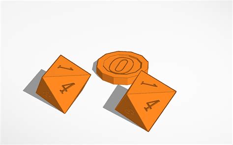 3d Design D8 And Trace Coin Tinkercad