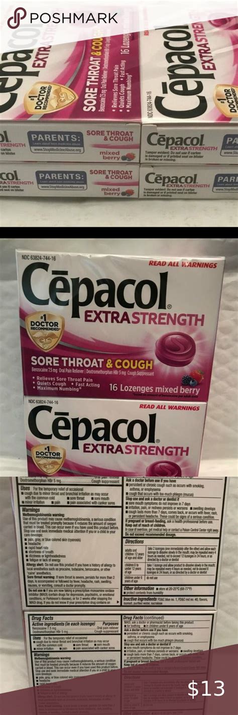 Cepacol Extra Strength Sore Throatandcough Lozenges Sore Throat And