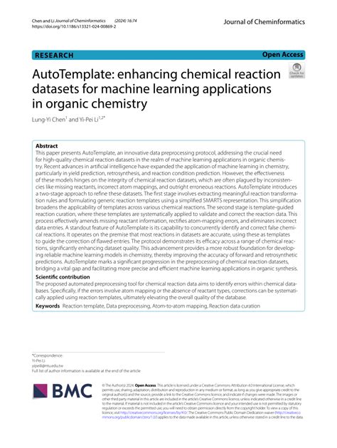 Pdf Autotemplate Enhancing Chemical Reaction Datasets For Machine