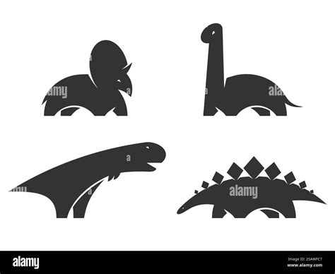Dinosaur Vector Logo Design Element Jurassic Park World Set Dinosaurs