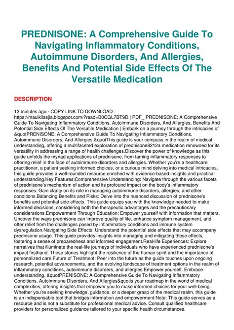 Ppt Epub Download Prednisone A Comprehensive Guide To Navigating Inflammatory Powerpoint