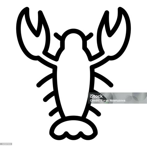 왕새우 라인 아이콘입니다 흰색으로 분리된 가재 벡터 그림 해산물 개요 스타일 및 앱을 위해 설계되었습니다 Eps 10 10에