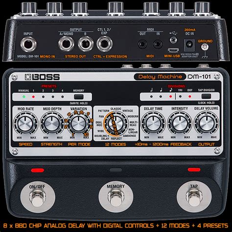 Guitar Pedal X News Boss S Dm 101 8 X Bbd Chip 12 Mode Analog Delay
