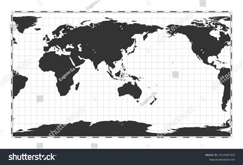Vector World Map Patterson Cylindrical Projection Stock Vector Royalty Free 2237447353