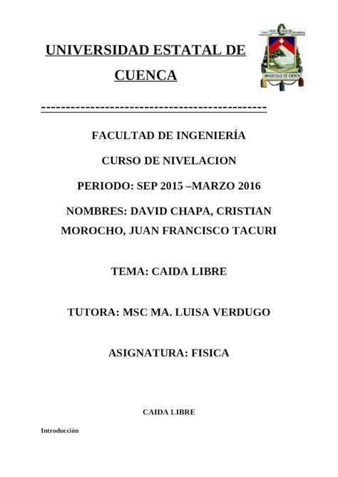 Docx Fisica Caida Libe Proyecto Dokumentips