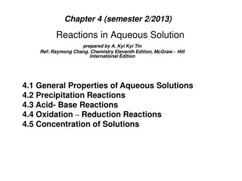 Ppt Reactions In Aqueous Solution Powerpoint Presentation Free