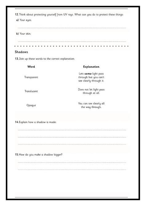 Light Test Free Interactive Worksheets 268967