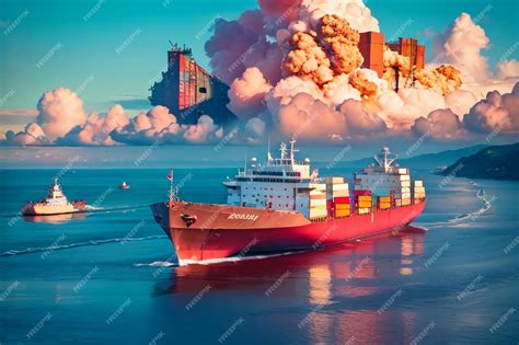 Морской транспорт грузовой огромный грузовой корабль обои фоновая