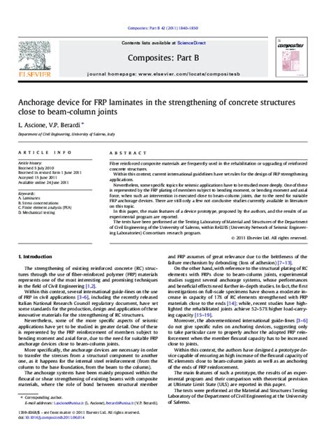 Pdf Anchorage Device For Frp Laminates In The Strengthening Of Concrete Structures Close To