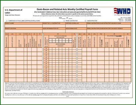 Automated Wh 347348 Davis Bacon Excel Payroll Template With 167