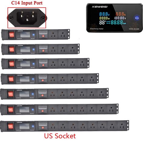 Pdu Digital Display Ammeter Power Distribution Unit Expansion Socket With Overload C14 Power