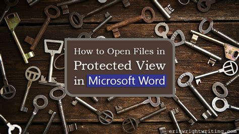 How To Open Files In Protected View In Microsoft Word