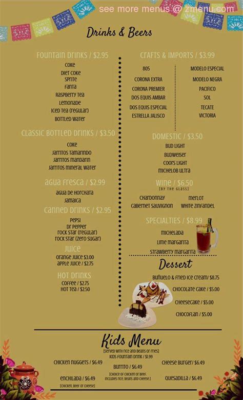 Online Menu Of Cocina Village Restaurant Fresno California 93711 Zmenu