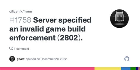 Server Specified An Invalid Game Build Enforcement 2802 Issue