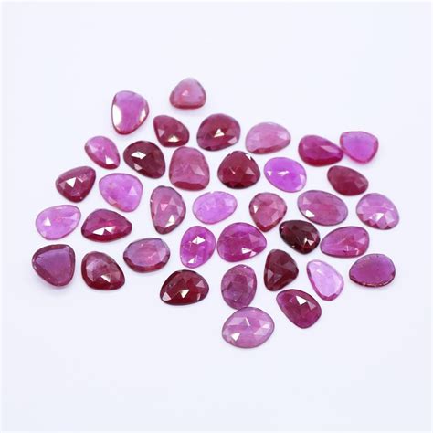 Ruby Glass Filled Mix Rose Cut Slice Faceted Gemstone My Earth Stone