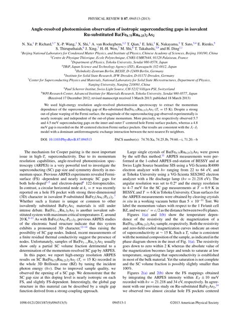 Pdf Angle Resolved Photoemission Observation Of Isotropic