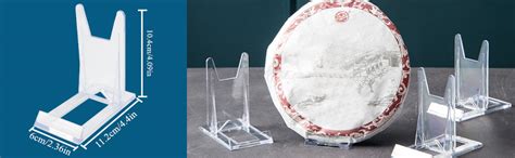 10 Pcs Clear Plastic Plate Stands Angle Adjustable Plastic Display