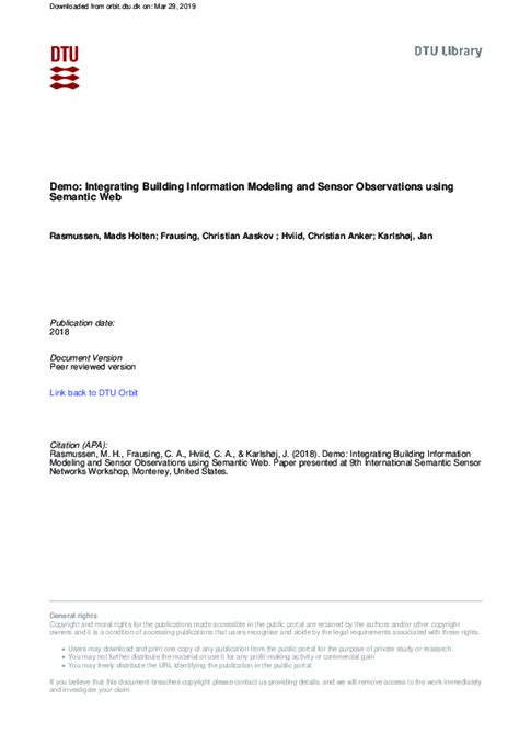 pdf demo integrating building information modeling and sensor observations using semantic web