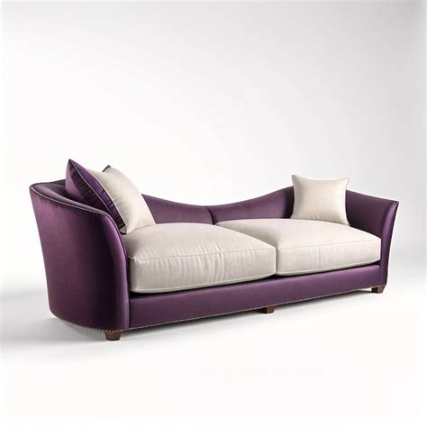 Premium Photo A Purple Couch With Pillows On It