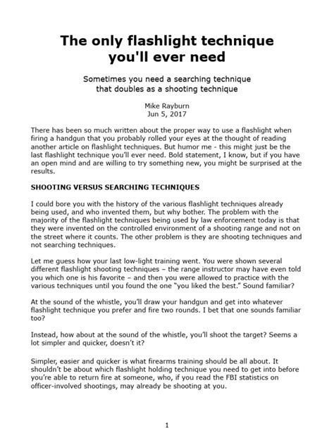 The Only Flashlight Technique You Will Ever Need Rayburn Mike Rayburn Z Library Pdf