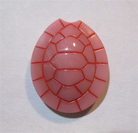 Vintage Pale Redpink Glass Turtle Shell Shaped Cabochonjewelry
