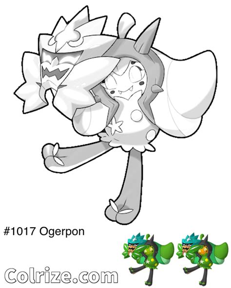 Ogerpon Pokemon Coloring Page