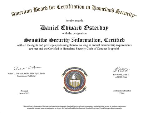 Sensitive Security Information Ssi Daniel Osterday
