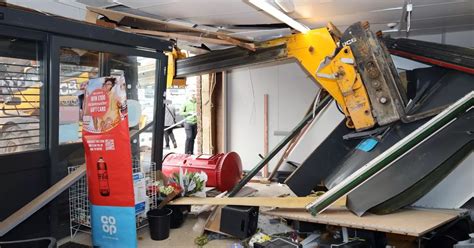 The Moment Masked Man Uses Stolen Jcb To Try And Steal Atm From Barnham