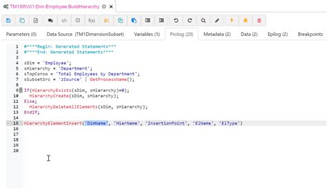 deep dive into the arc tm1 process editor cubewise code