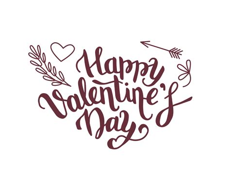 Feliz Día De San Valentín Hermosas Letras Escritas Con Elegante Fuente