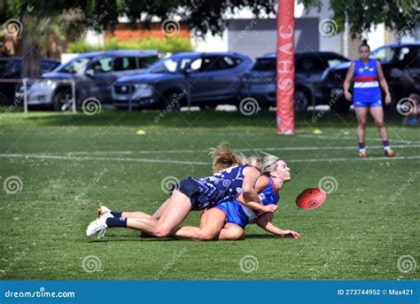 Women Playing Australian Rules Football Wafl Editorial Photography