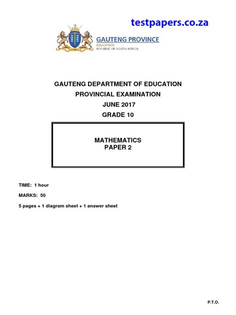 Gr10 Math P2 English June 2017 Question Paper Pdf Mathematics
