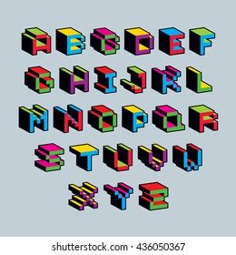 Fonts Pixel Isometric Stock Vector Royalty Free Shutterstock