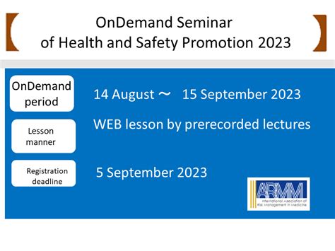 ondemand seminar of health and safety promotion 2023