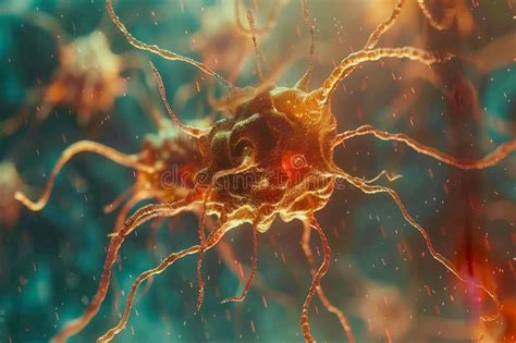 Neurons With Illuminated Connections Representing Synaptic Activity In