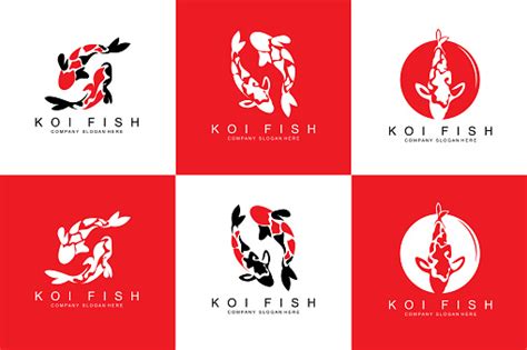 잉어 물고기 로고 디자인 장식 물고기 벡터 수족관 장식 일러스트 레이 션 브랜드 제품 강에 대한 스톡 벡터 아트 및 기타 이미지 강 금붕어 낚시 Istock