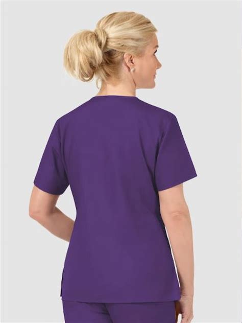 Wonderwink Origins Womens Bravo V Neck Scrub Top Eggplant Scrub