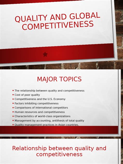 Class 3 Quality And Global Competitiveness Pdf Market Economics