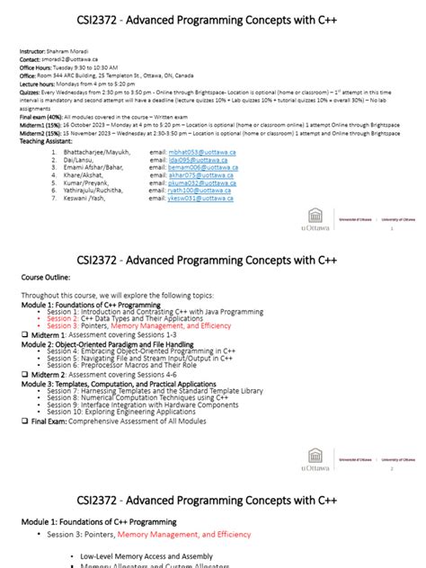 Lecture Notes 04 Csi2372 Advanced Programming Concepts With C