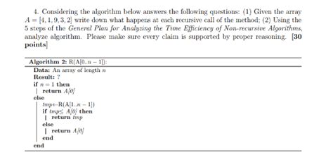 Solved Considering The Algorithm Below Answers The Chegg