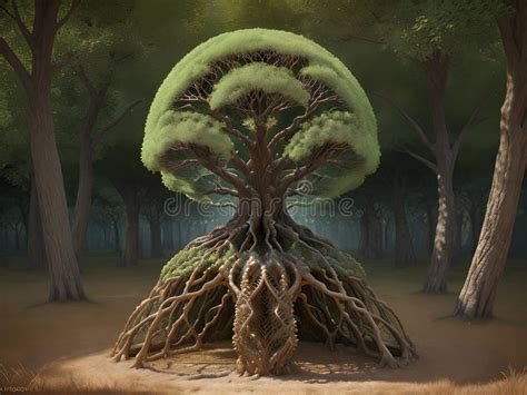 The Tree Of Life With A Large Root System Stock Image Image Of Sculpture Tree 322542545