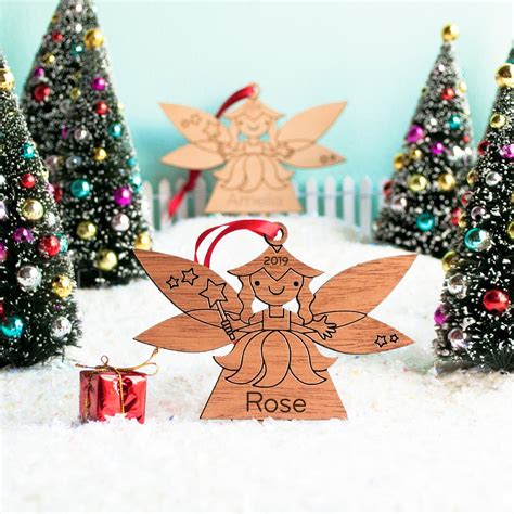 Personalized Fairy Wood Christmas Ornament Princess Graphic Spaces