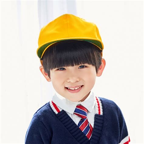 定制春夏儿童小黄帽防晒帽子宝宝幼稚园小学生帽幼儿园安全帽春游虎窝淘